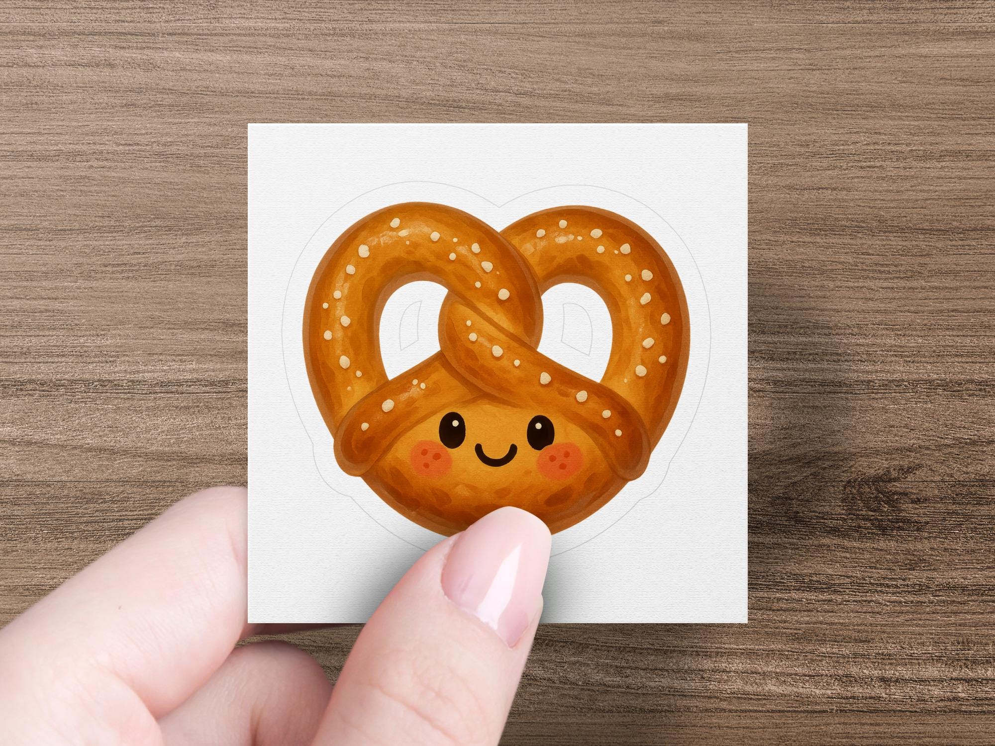 Cute Pretzel Digital PNG, Kawaii Food Art, Baked Goods Clipart, Smiling ...