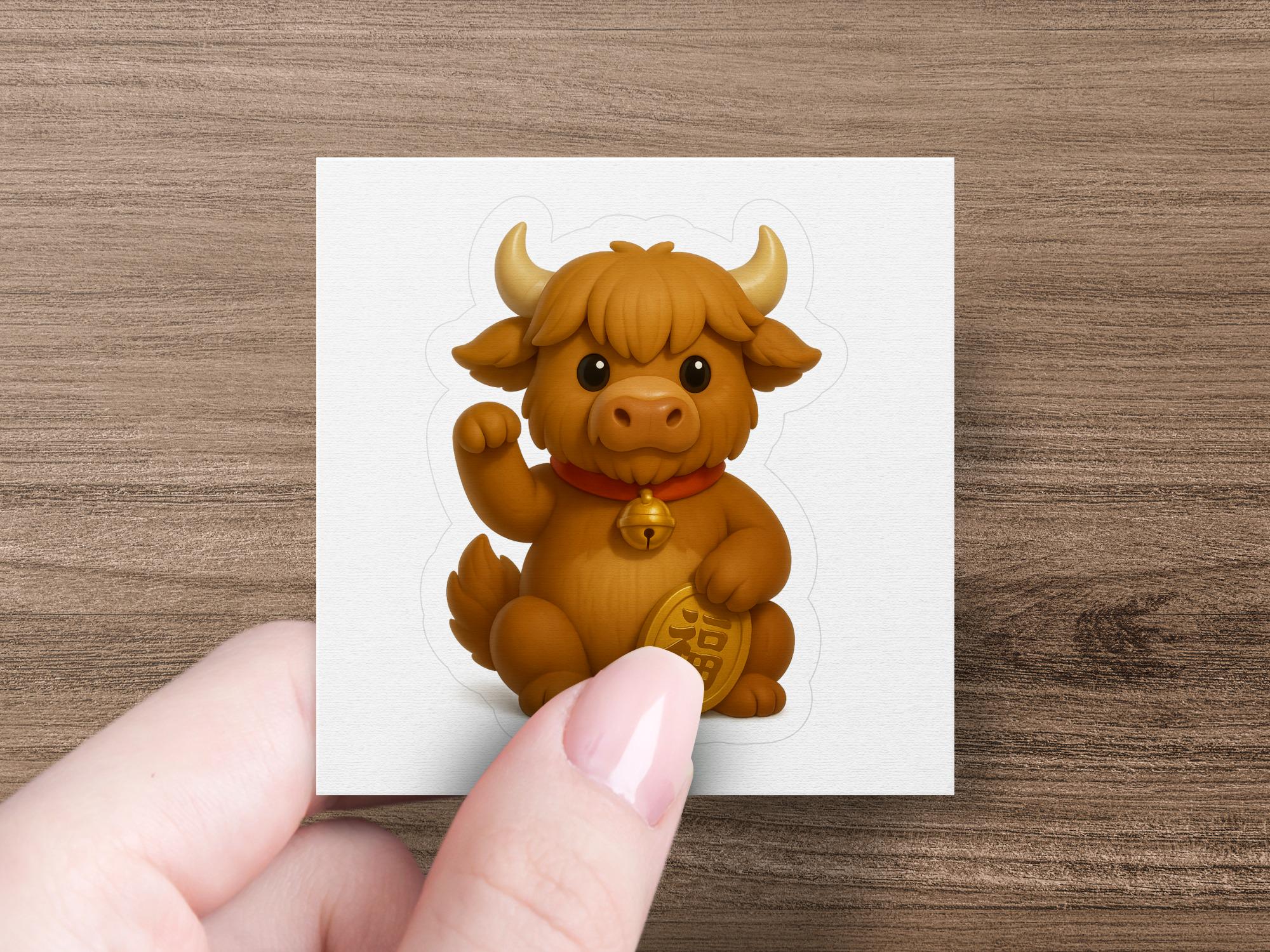 Cute Ox Digital, Chinese New Year PNG, Year of Ox, Zodiac Animal Art ...