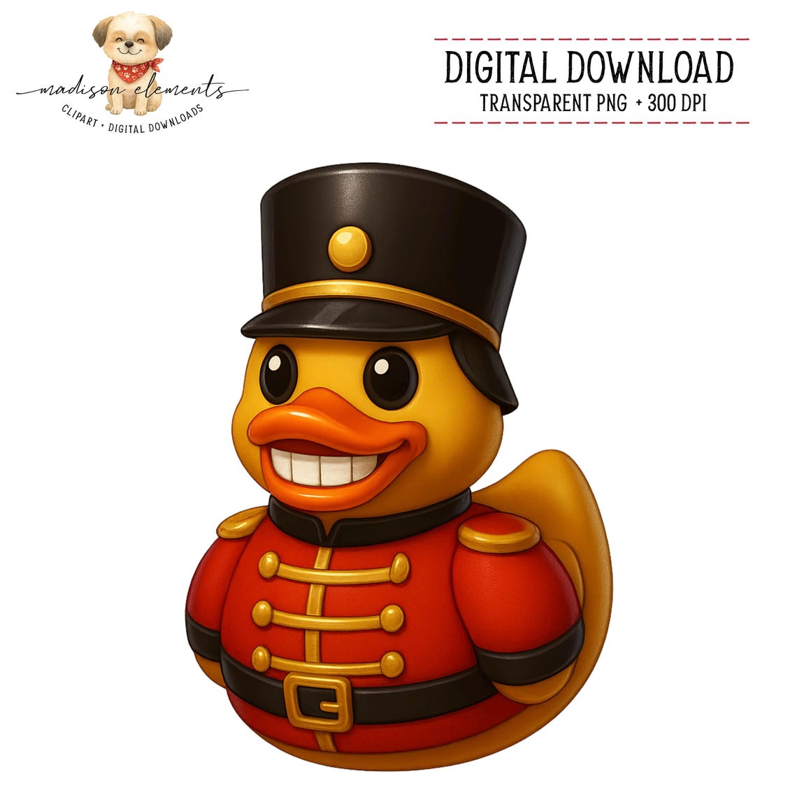 Nutcracker Rubber Duck Digital PNG, Toy Soldier Duck Design, Cute Duck ...