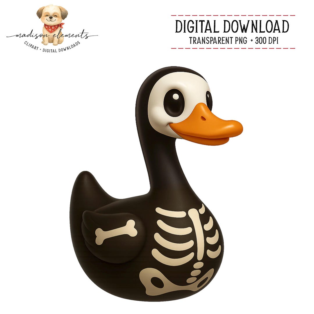 Halloween Skeleton Goose Digital PNG Download, Rubber Goose in Skeleton ...