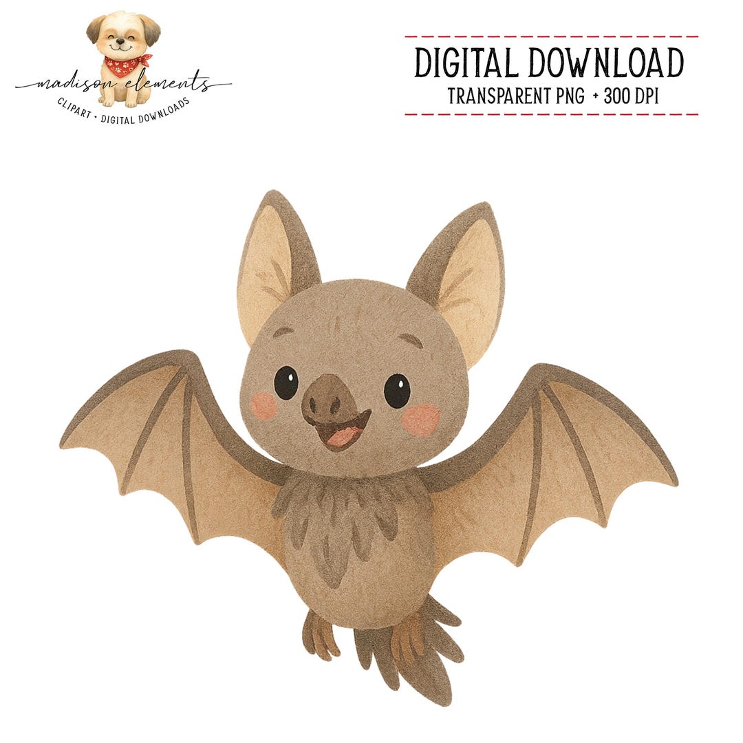Cute Ahool Cryptid Digital Download, Smiling Bat PNG, Cartoon Bat ...