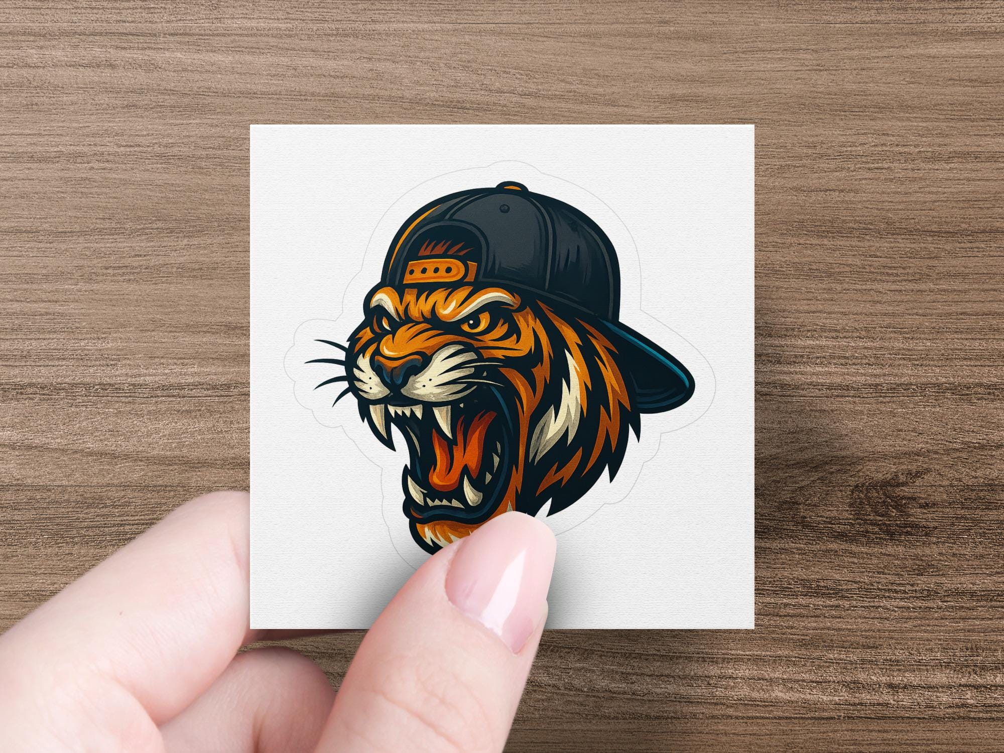 Roaring Tiger Mascot Digital PNG Download, Angry Tiger With Backwards ...