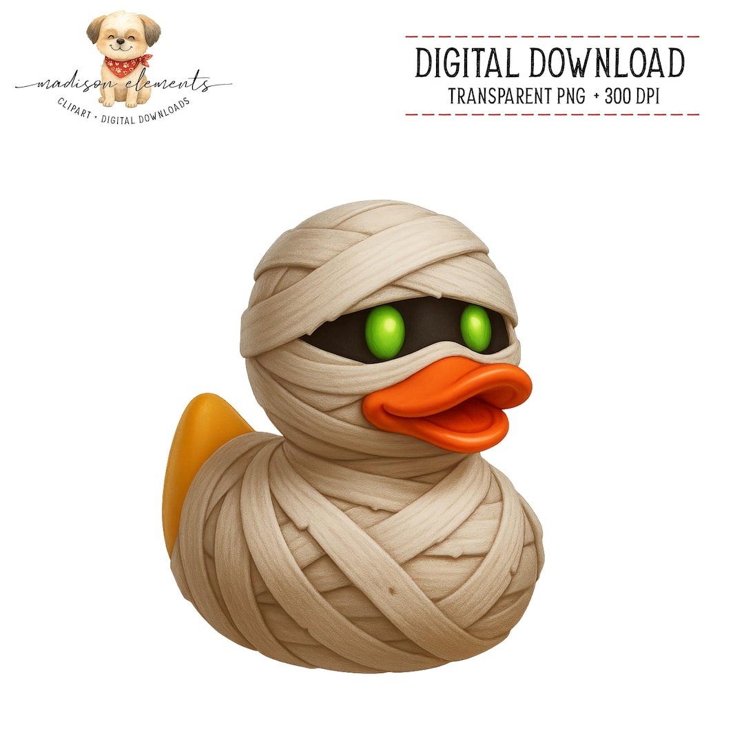 Mummy Duck PNG, Spooky Rubber Duck Digital, Halloween Rubber Duckie PNG ...