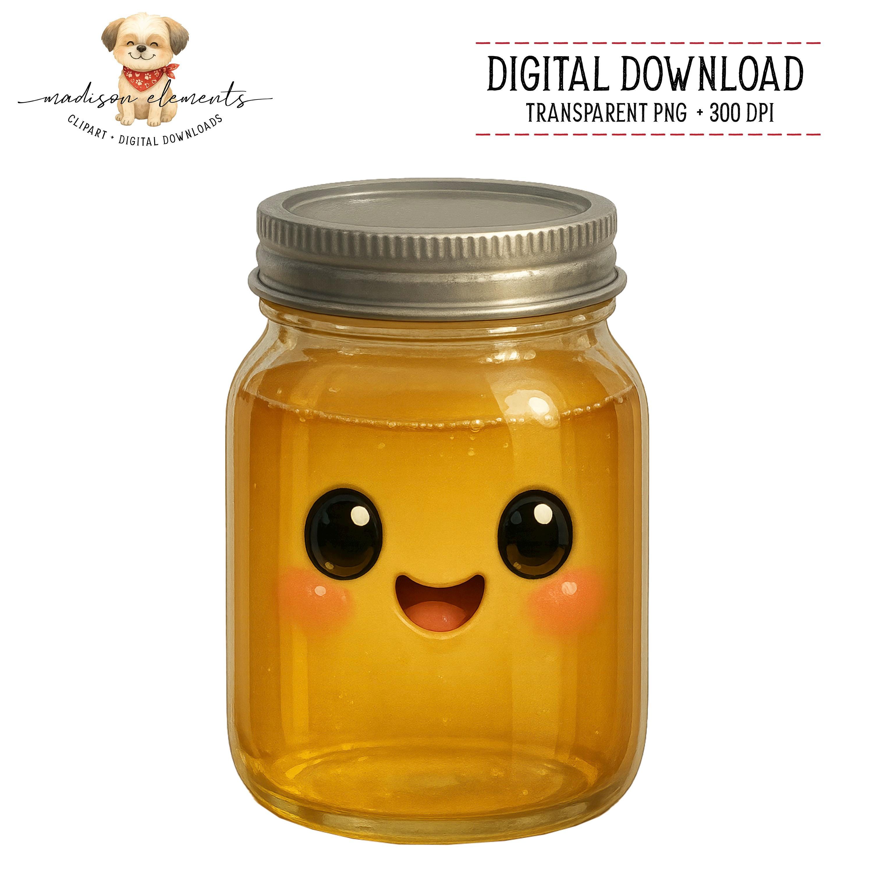 Kawaii Moonshine Jar Digital PNG Download, Cute Smiling Jar Graphic ...