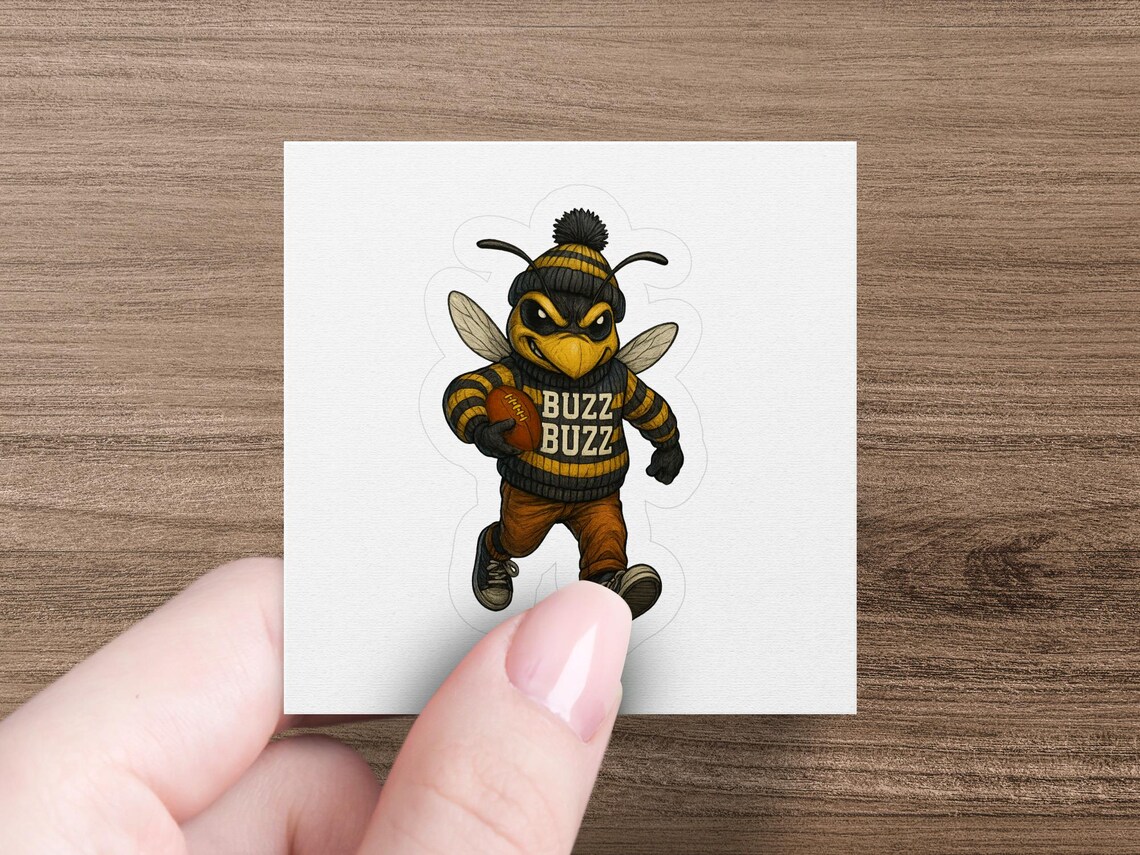 Buzz Buzz Bee PNG, Yellowjacket Football Mascot Digital Download, Black ...
