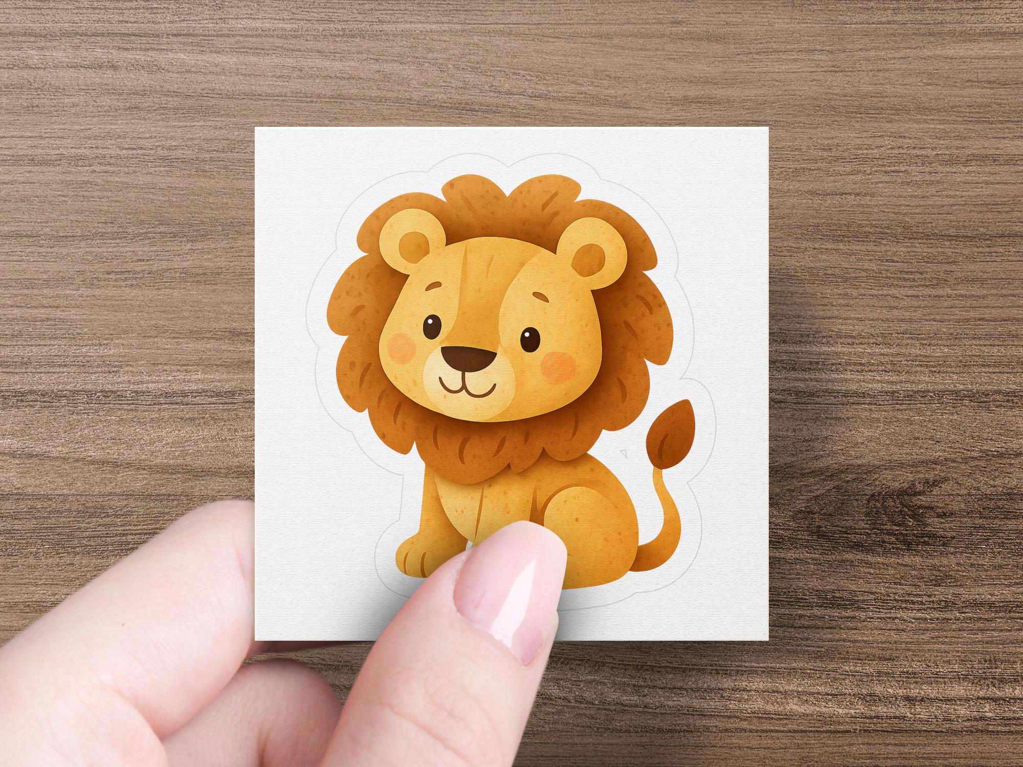 Cute Lion Digital PNG Download, Jungle Animal Art, Safari Nursery Decor ...
