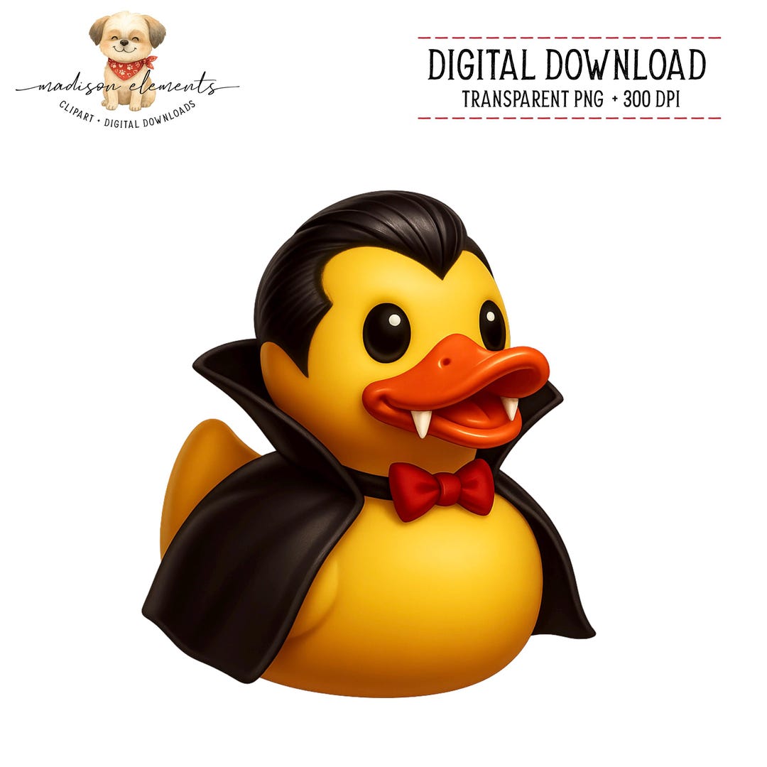 Vampire Duck PNG, Halloween Rubber Ducke Digital, Funny Ducky Print ...