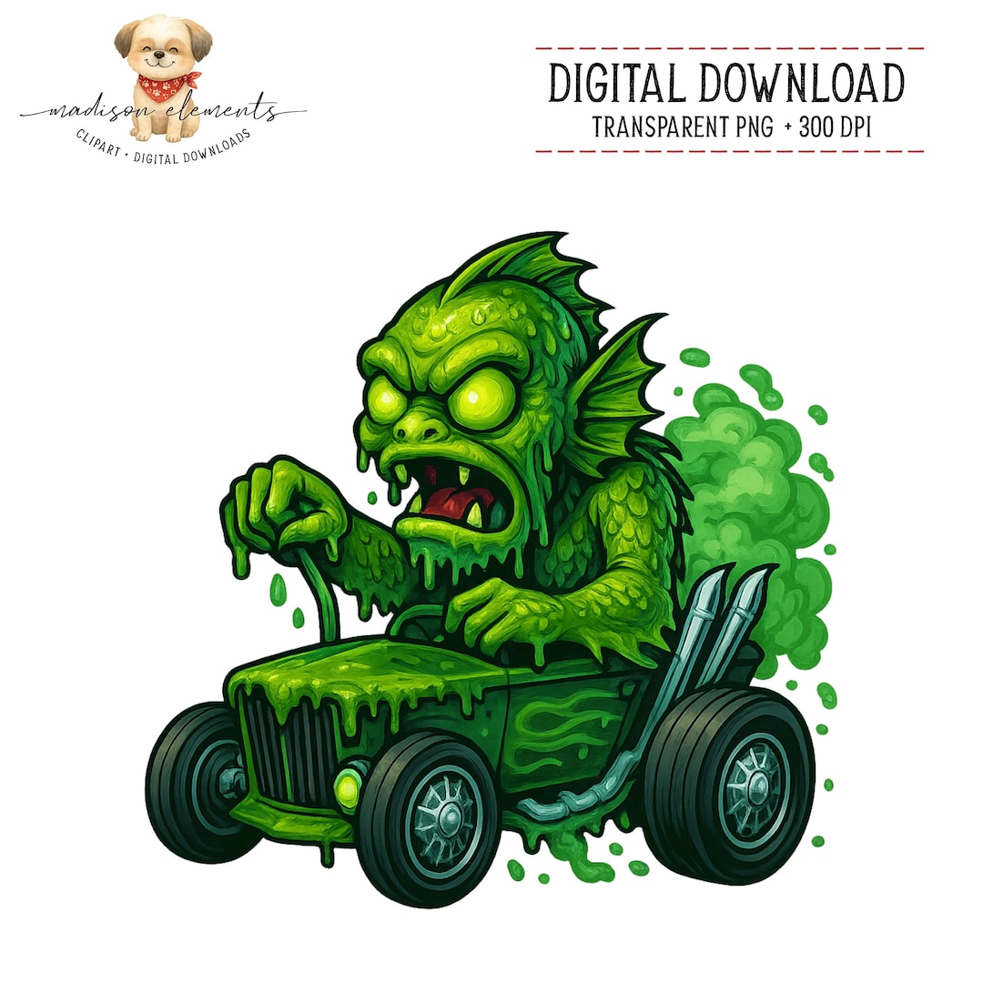 Halloween Monster Racer PNG, Creature From the Black Lagoon Hot Rod ...