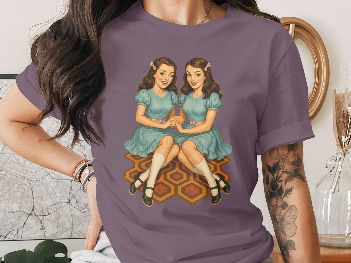 Eerie Hallway Twins Png, Horror Movie Clipart, Ghostly Twins Png, Retro ...