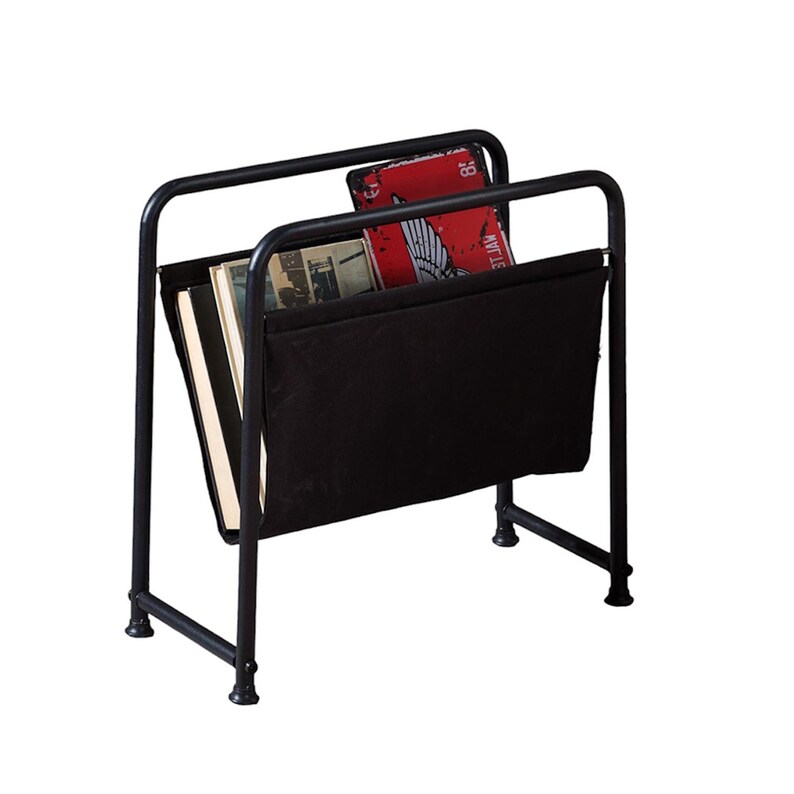 Modern Metal & Leather Magazine Rack: Minimalist Home Decor - Etsy