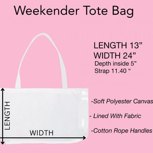 Large Rectangle Tote Bag HOT PINK Print Weekend Travel Tote Eco ...