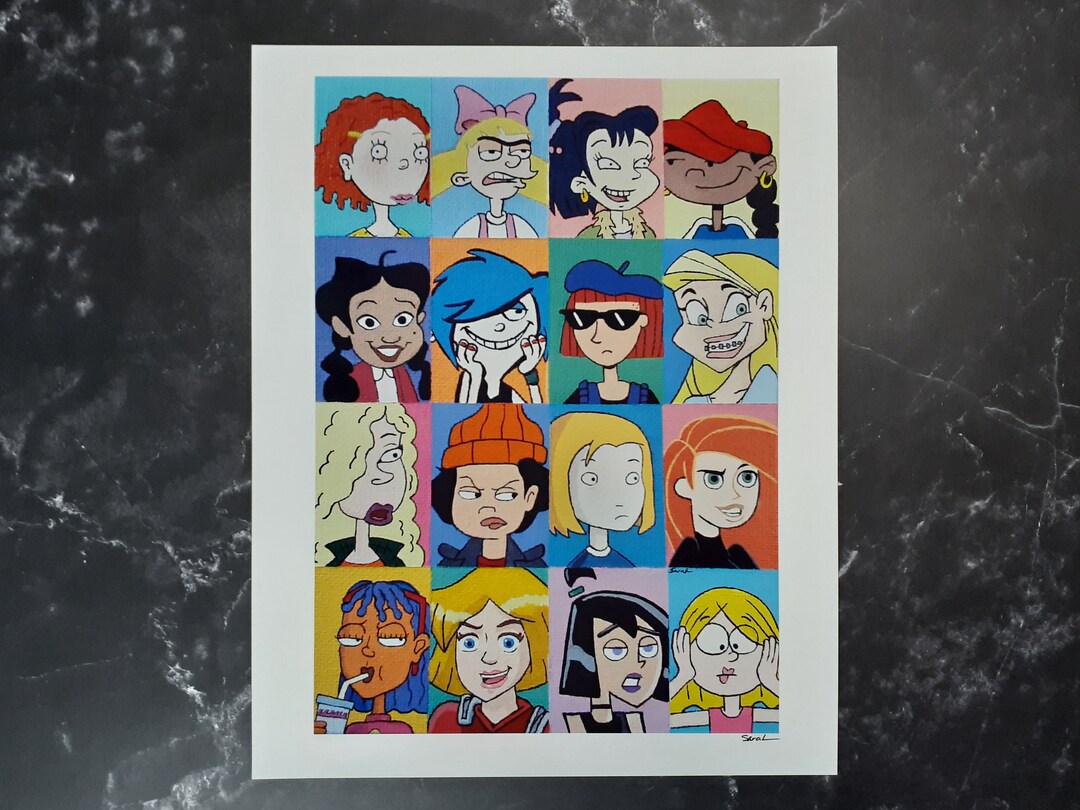 90's Cartoon Chick Clique, High Quality Print, Original Handmade Wall ...