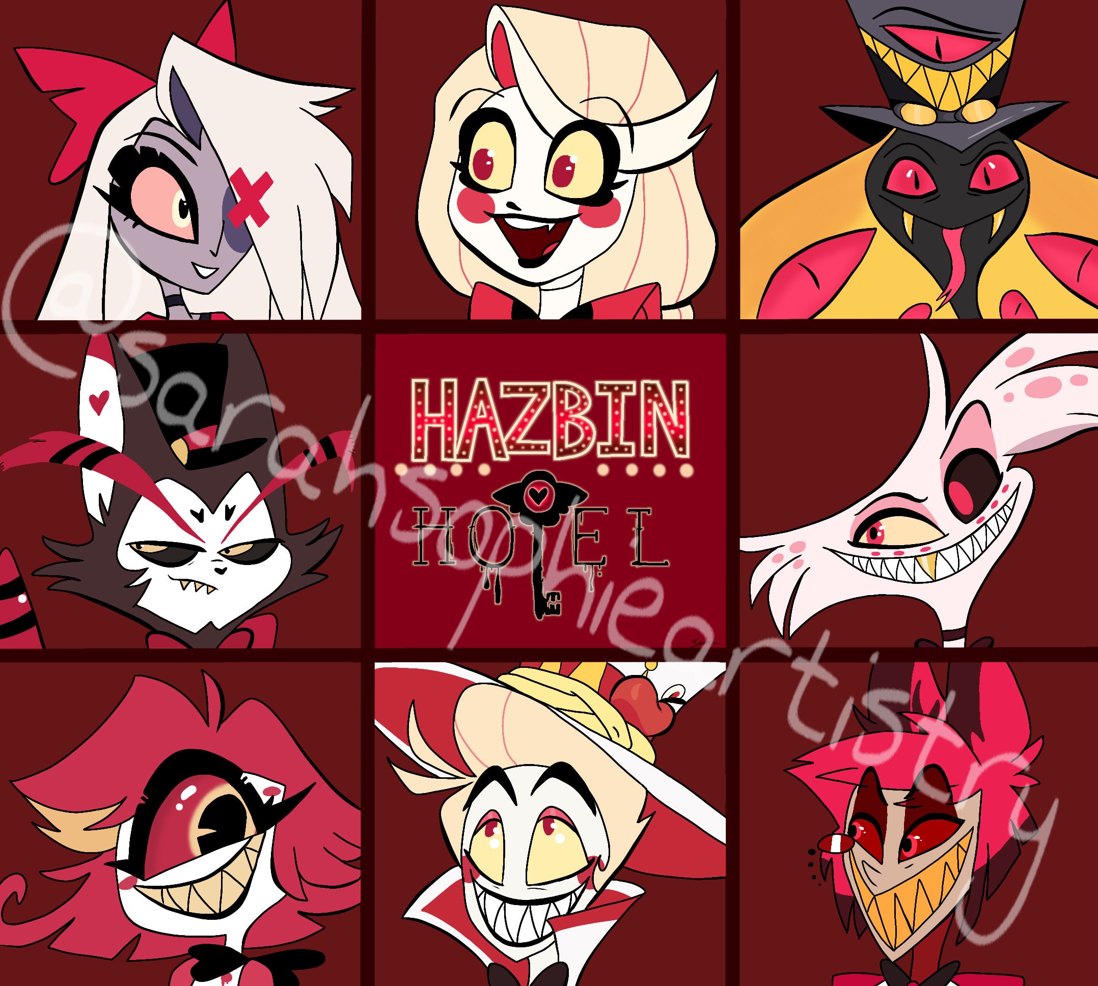 The Hazbin Bunch, Hazbin Hotel High Quality Art Print, Original ...