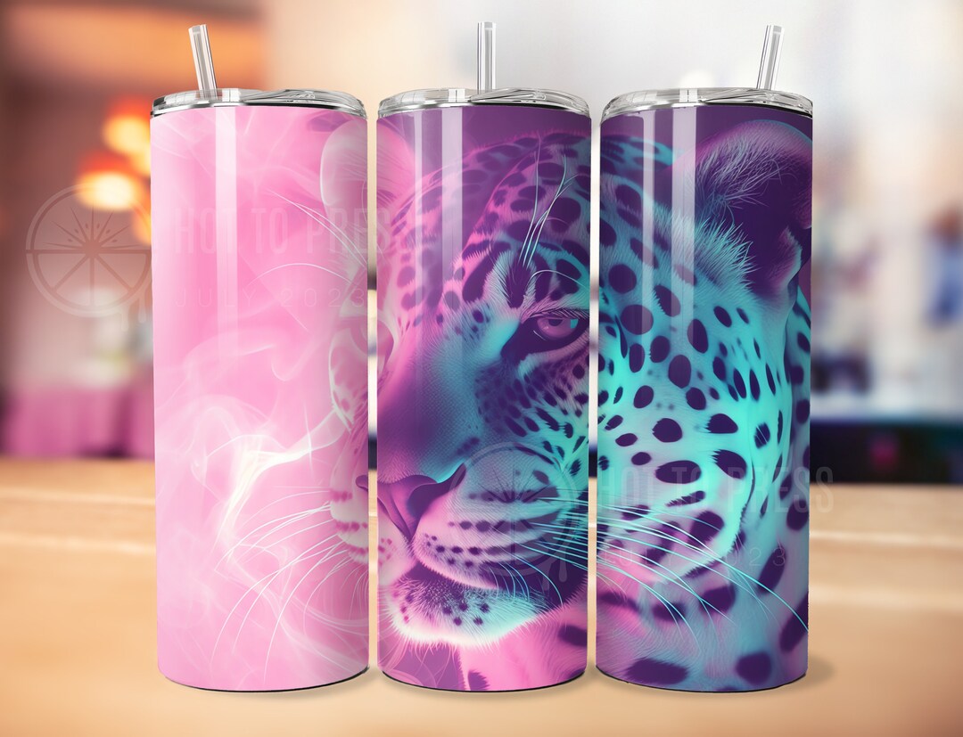 Tumbler Wrap Design vaporwave Safari Leopard Sublimation PNG, High Res ...