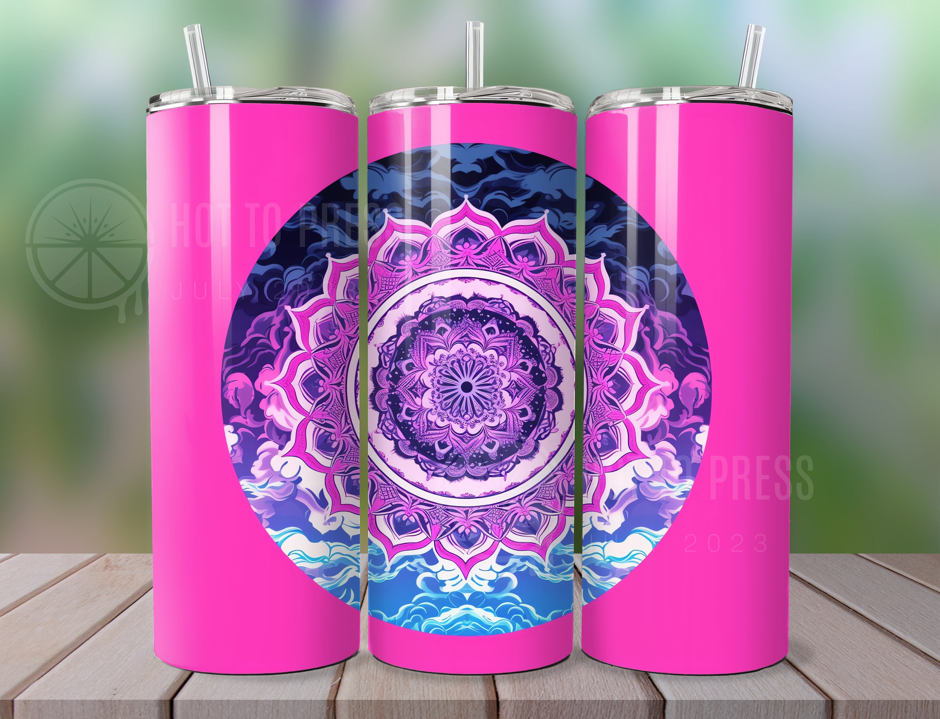 Tumbler Wrap Design vaporwave Safari Mirage Mandala Sublimation PNG ...