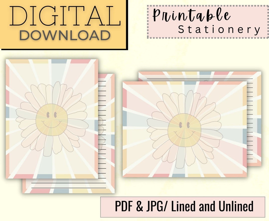 Hippie Printable Stationery Vintage Retro Journal Pages 70s Digital ...