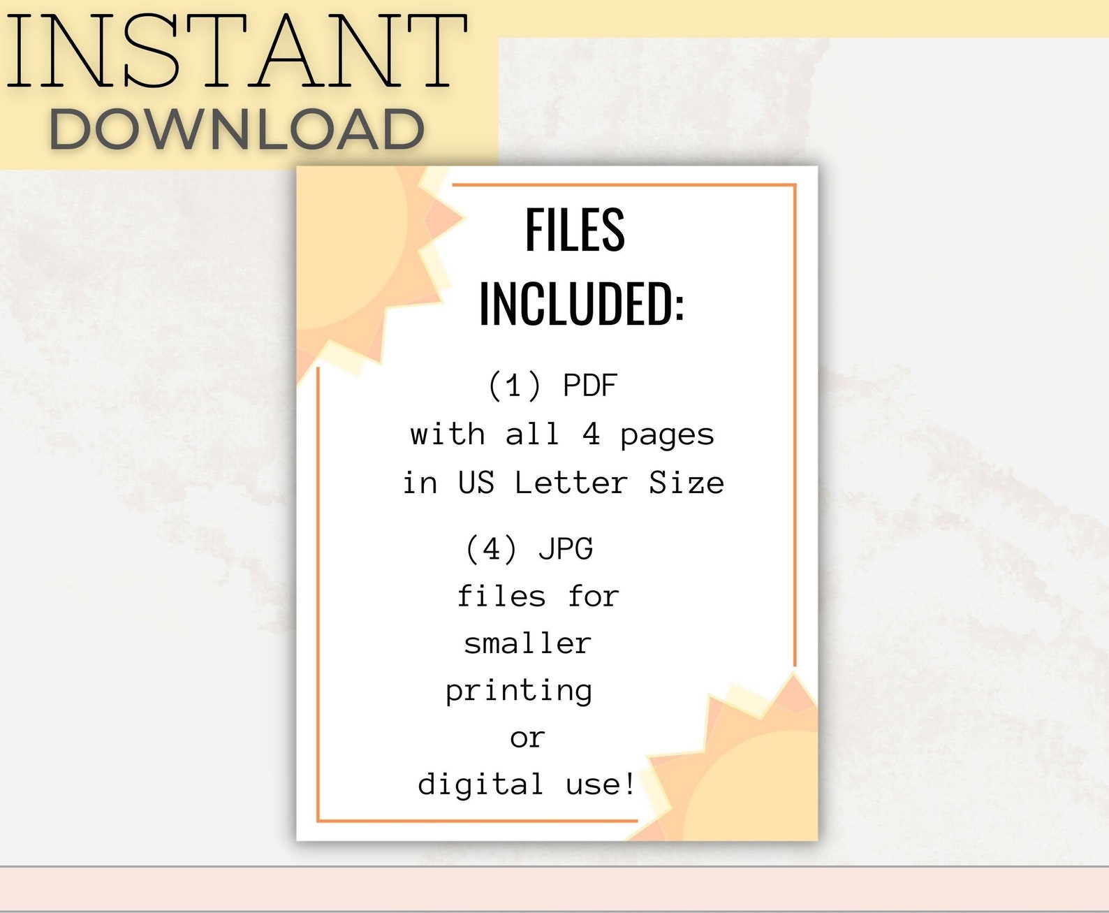 Sunshine Printable Stationery / Summer Sun Blank Greeting Cards ...