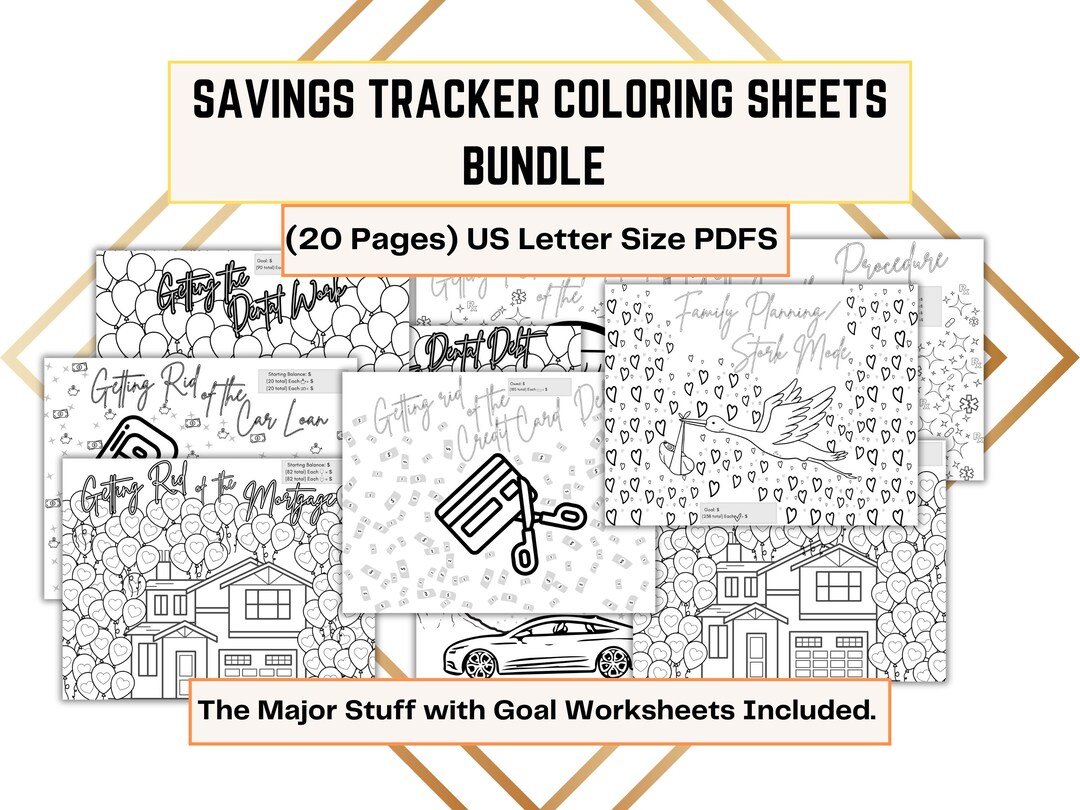 Medical Debt Tracker Mortgage Coloring Page Car Savings Worksheet ...