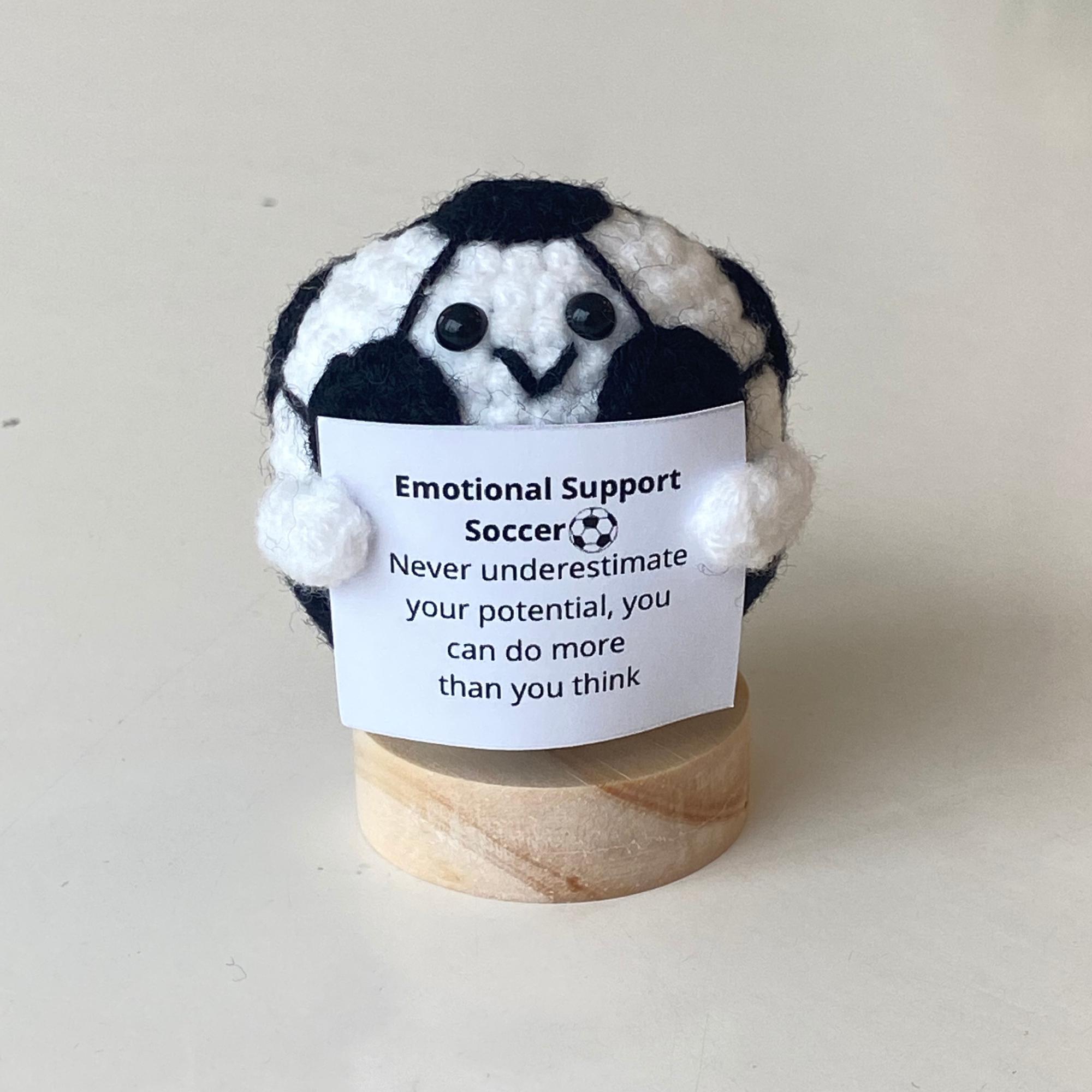 Funny Positive Soccer, Knitted Soccer Toy With Positive Card, Cute Ball ...