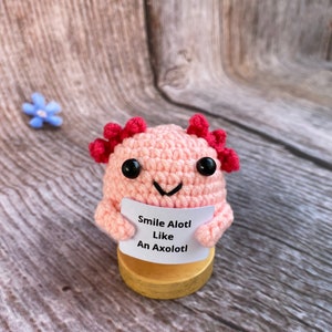Funny Positive Axolotl, Knitted Baby Axolotl Toy With Positive Card ...