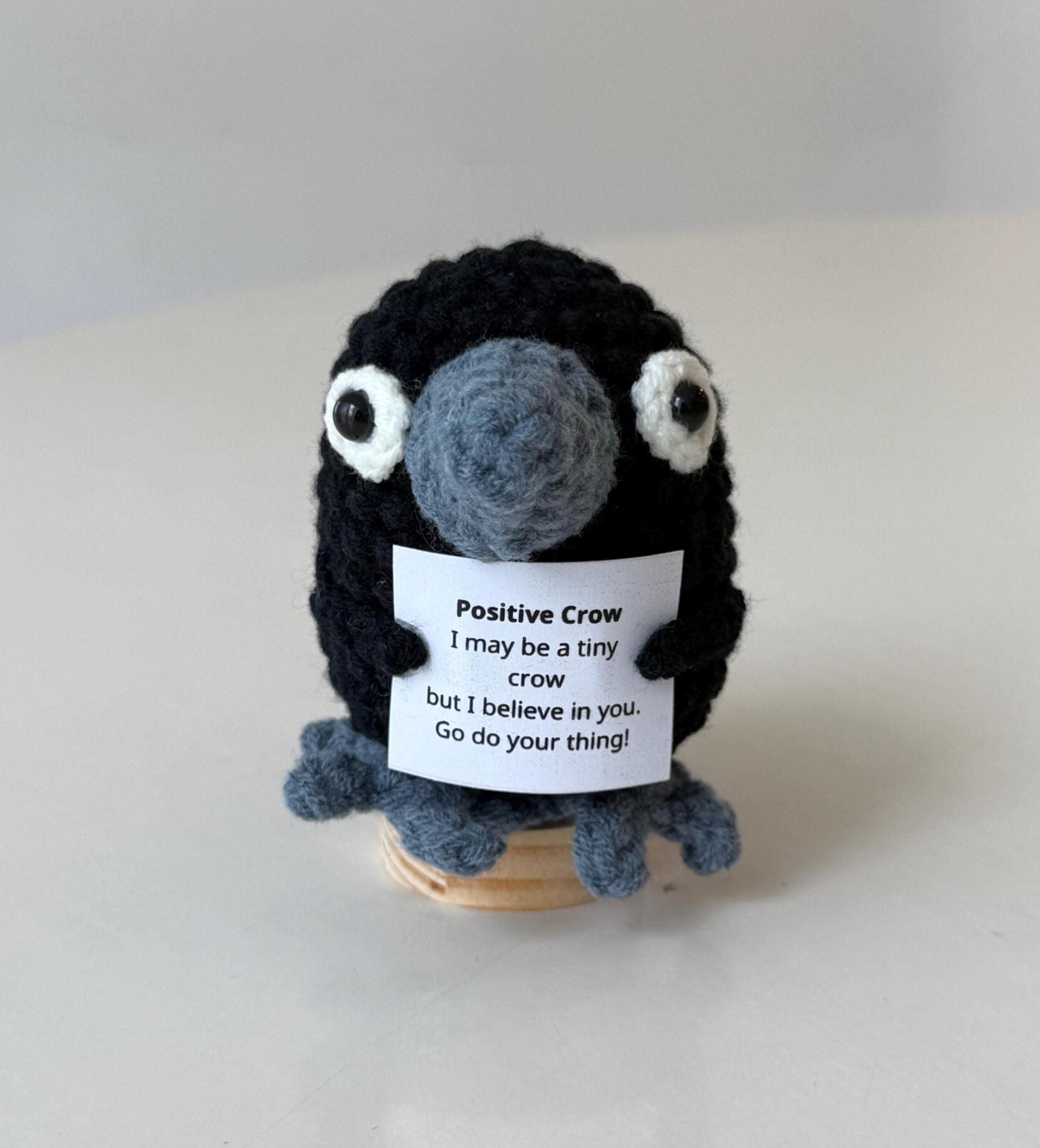 Crochet Supportive Inspirational Crow, Positive Crow, Halloween Decor ...