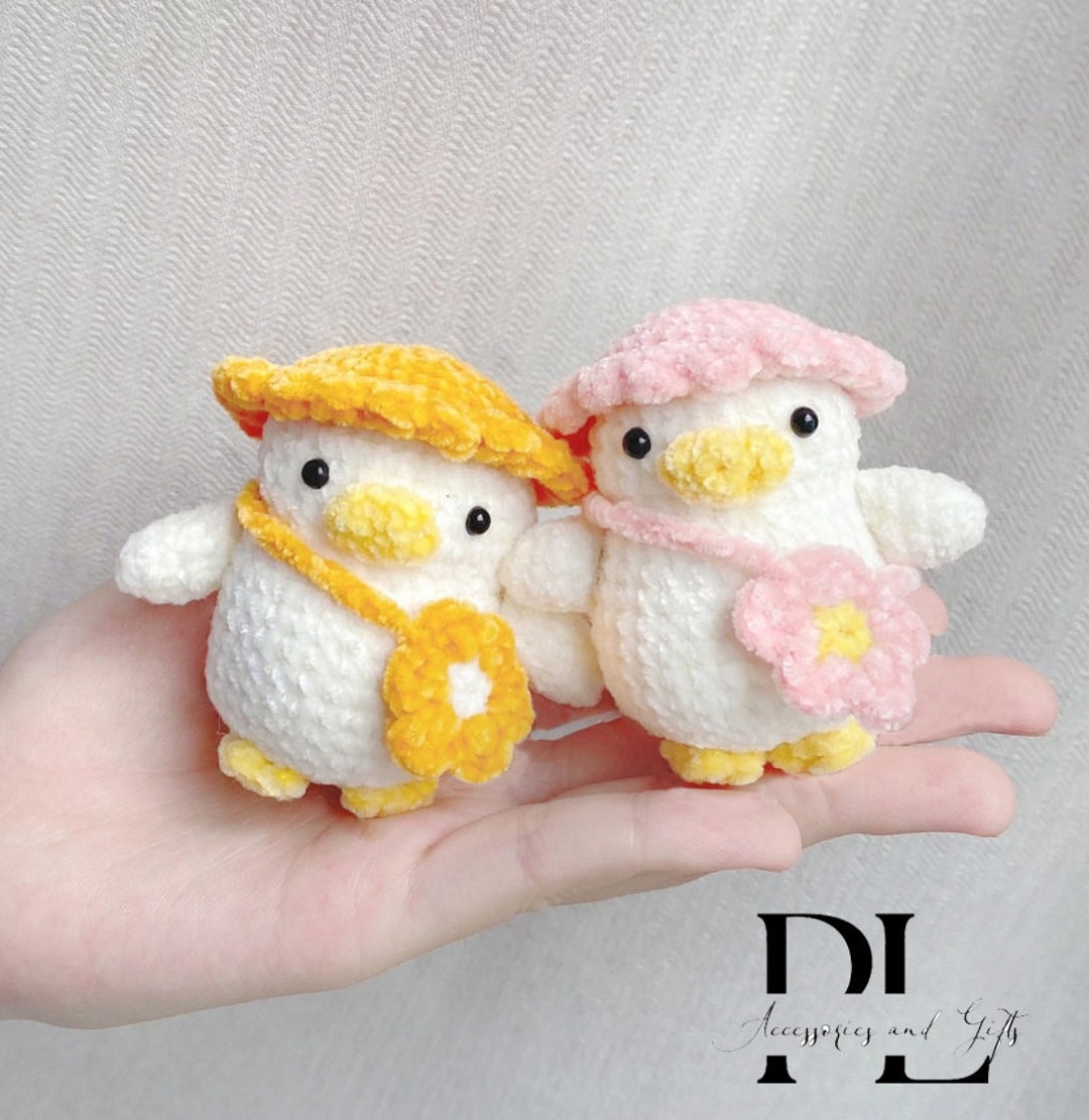 Handmade Duck With Hat Crochet Keychain, Amigurumi Duck, Crochet Funny ...