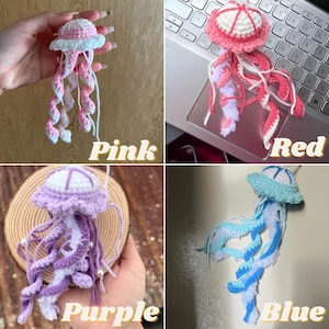 Handmade Jellyfish Crochet Keychain, Amigurumi Jellyfish, Cute ...