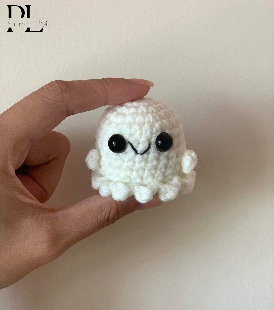 Crochet Mini Ghost Keychain, Amigurumi Baby Ghost, Cute Halloween Ghost ...