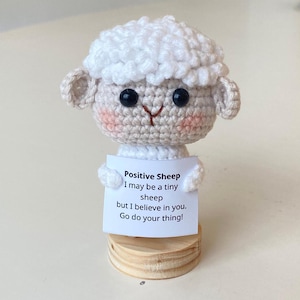 Funny Crochet Sheep Positive With Desk Decoration, Emotional Support ...