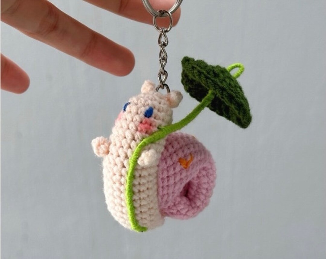 Handmade Baby Snail Crochet Keychain, Mini Snail Crochet Plush Plushie ...