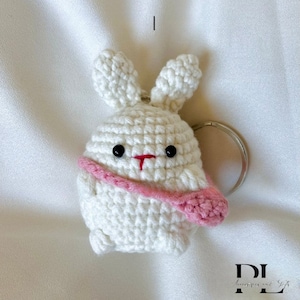 Handmade Crochet Rabbit With Bag Keychain, Amigurumi Baby Rabbit ...