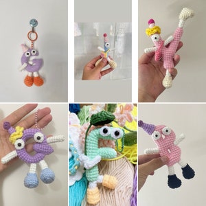 Personalized Initial Keychain, Crochet Letters Keychain, Soft Plush ...