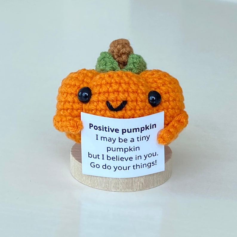2PCS Crochet Supportive Pumpkin/ghost, Positive Pumpkin, Positive Ghost ...