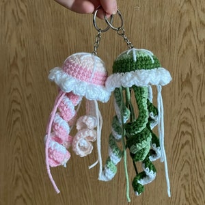 Handmade Jellyfish Crochet Keychain, Amigurumi Jellyfish, Cute ...