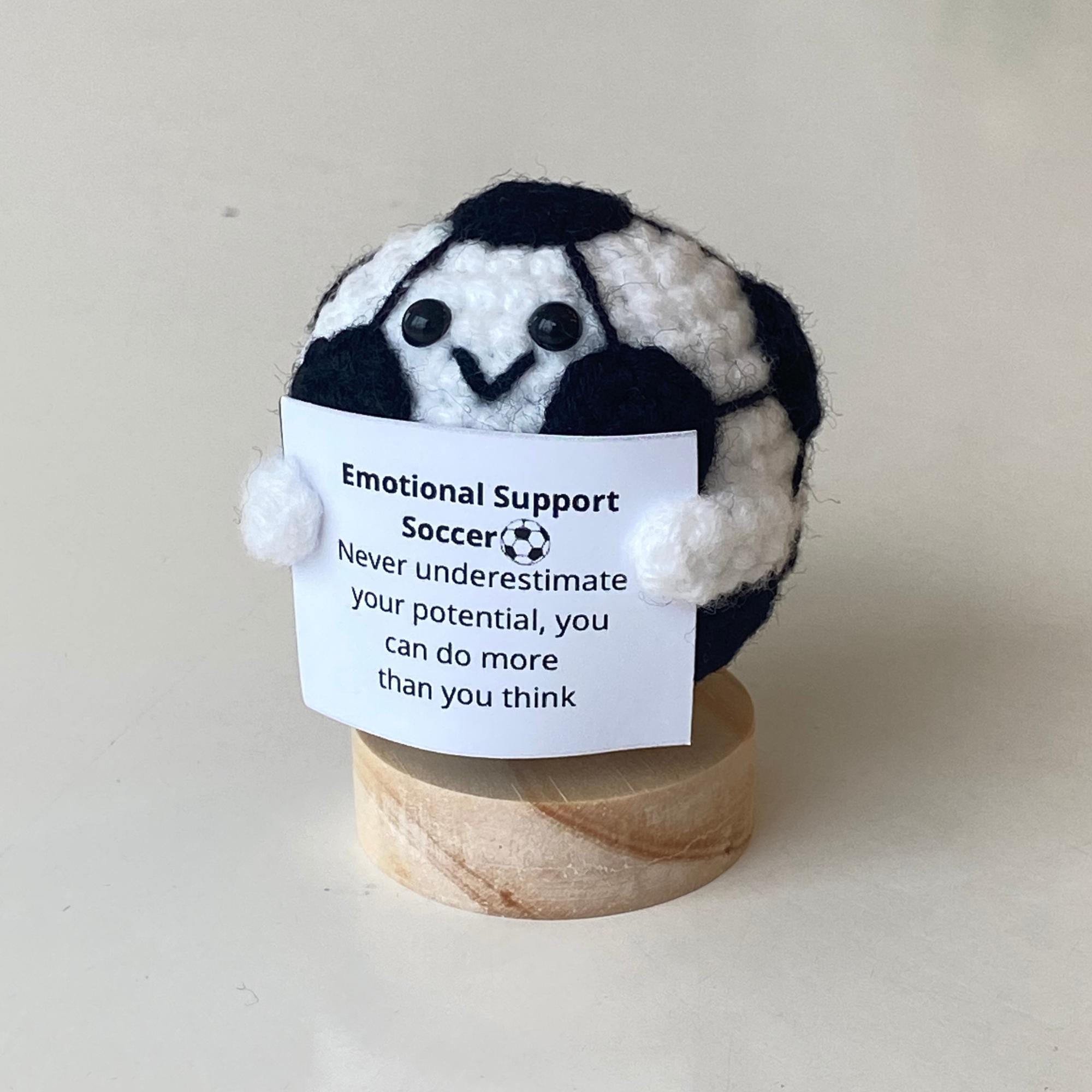 Funny Positive Soccer, Knitted Soccer Toy With Positive Card, Cute Ball ...