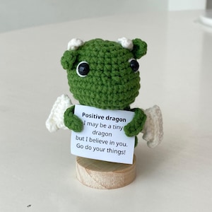 Adorable Crochet Dragon, Positive Dragon, Crochet Animal Emotional ...