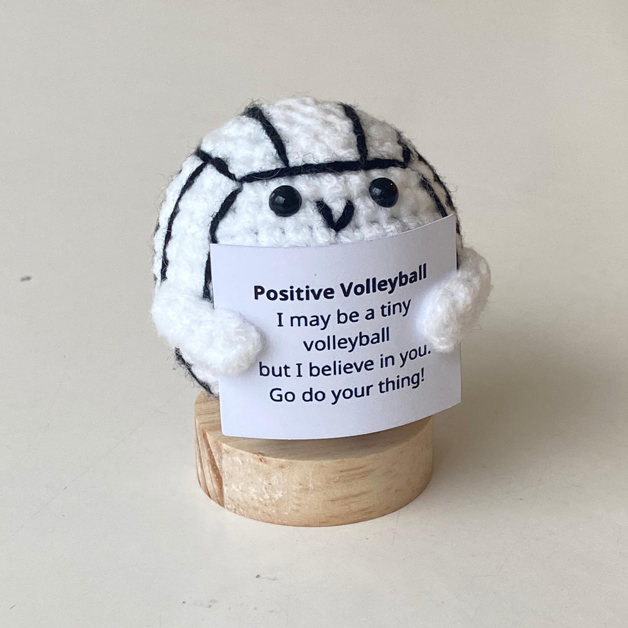 Funny Positive Volleyball, Knitted Volleyball Toy With Positive Card ...