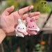 Handmade Crochet Rabbit With Bag Keychain, Amigurumi Baby Rabbit ...