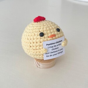 Handmade Chick Emotional Support Gifts, Crochet Chicken Positive ...