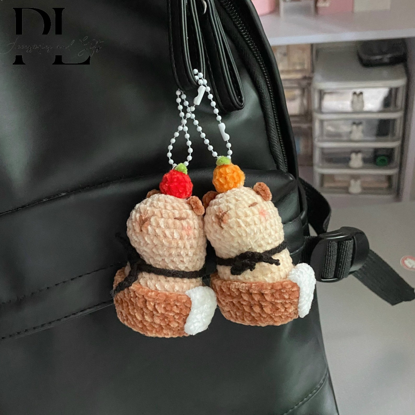 Crochet Capybara in A Bath Keychain, Amigurumi Capybara, Crochet Funny ...