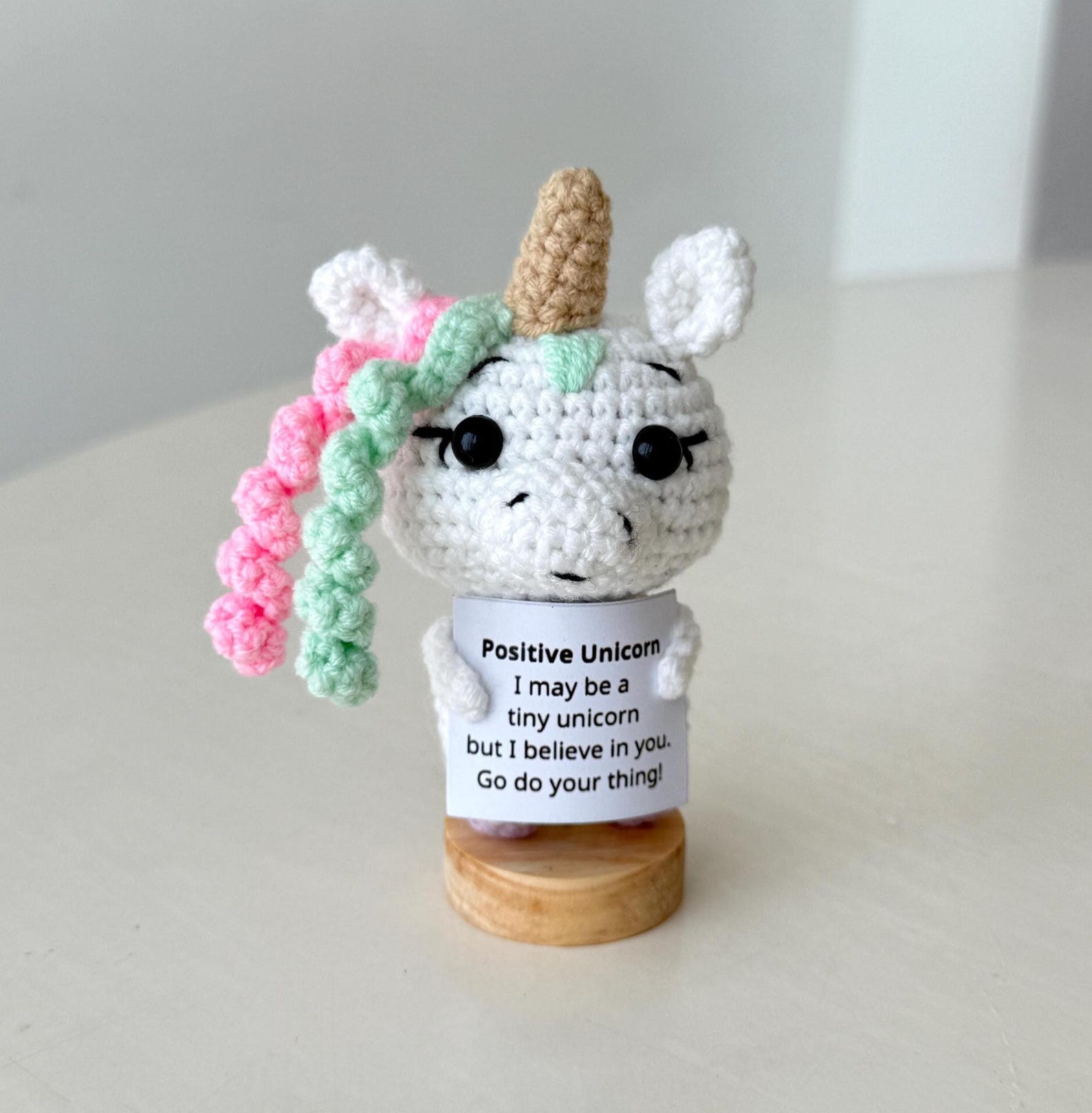 Crochet Unicorn Positive With Desk Decorations, Emotional Support ...