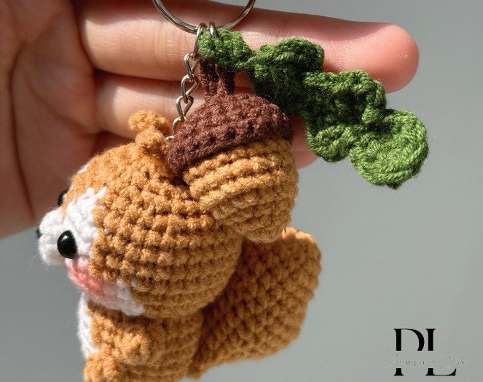 Crochet Squirrel With Acorn Keychain, Amigurumi Squirrel, Baby Squirrel ...