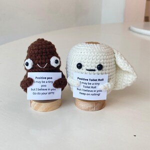 2PCS Crochet Emotional Support Poo/toilet Paper, Positive Poo, Positive ...