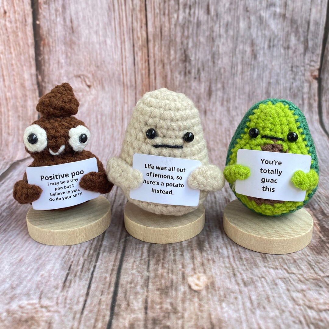 Handmade Crochet Positive Avocado Potato Poo, Positive Potato Gifts ...