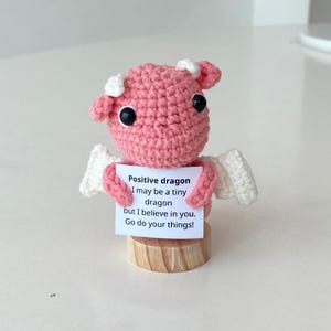 Adorable Crochet Dragon, Positive Dragon, Crochet Animal Emotional ...