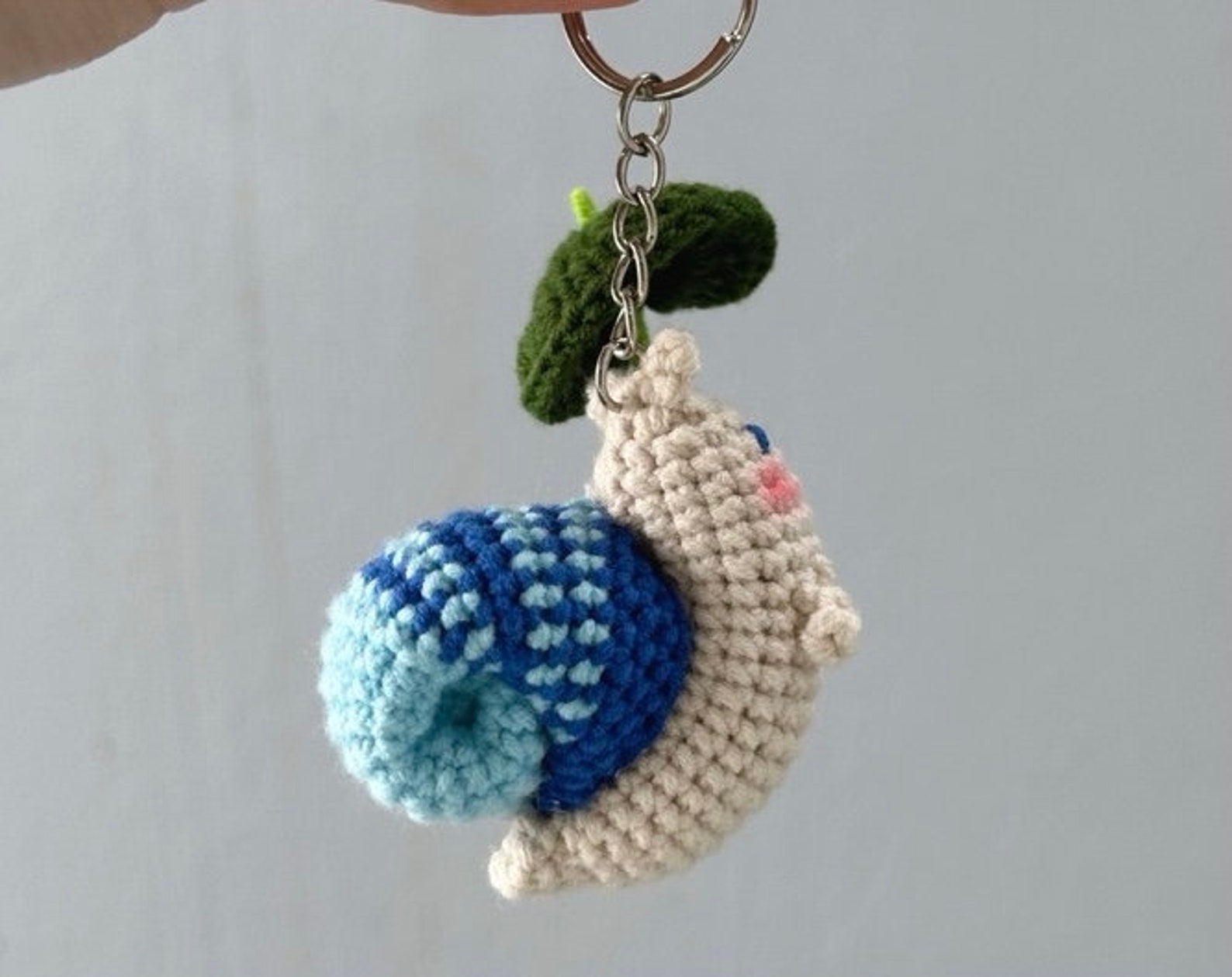 Handmade Baby Snail Crochet Keychain, Mini Snail Crochet Plush Plushie ...