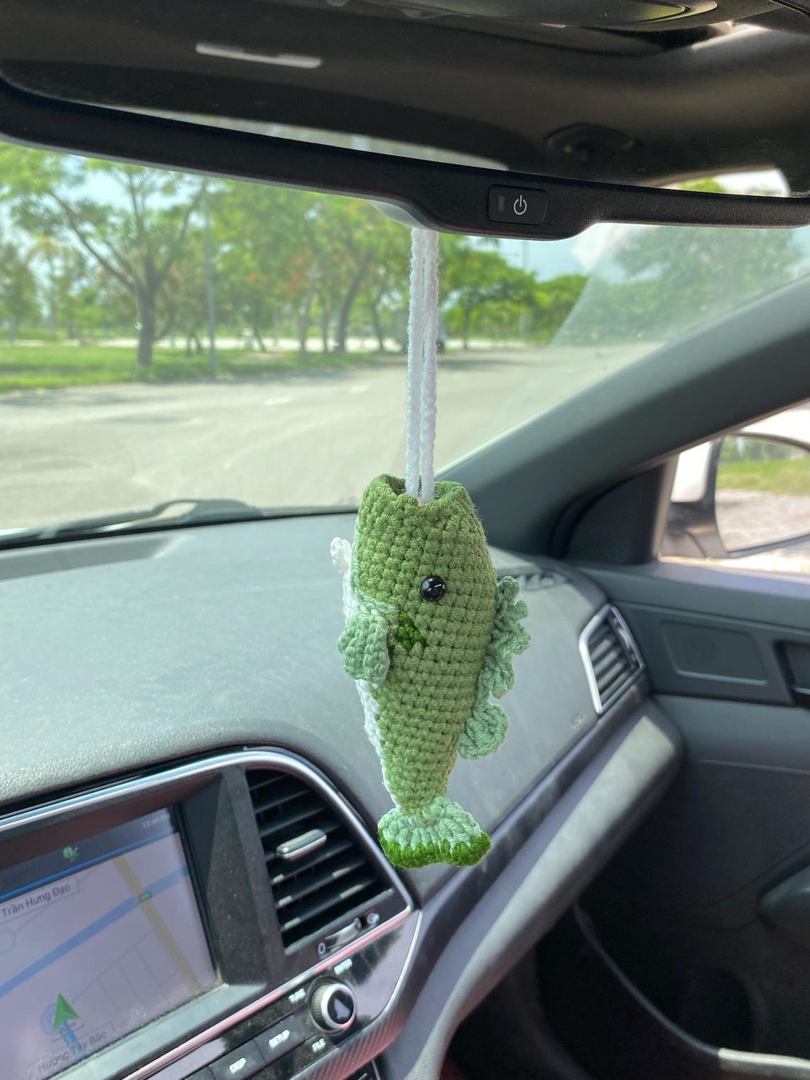 Crochet Bass Fishing Car Mirror Hanging Accessories, Mini Largemouth ...
