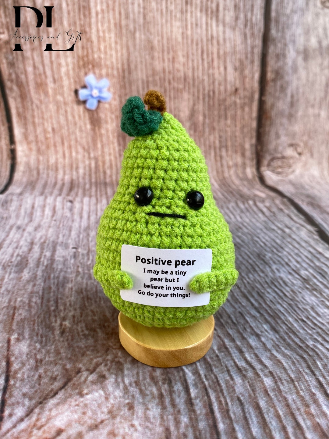 Funny Positive Pear, Knitted Pear Toy With Positive Card, Cute Wool ...