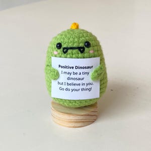 Handmade Positive Dinosaur, Emotional Support Dinosaur Crochet, Funny ...