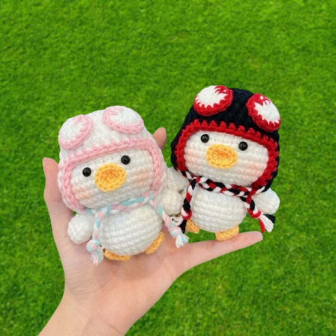 Handmade Crochet Duck With Spider Hat Keychain, Amigurumi Duck, Crochet ...